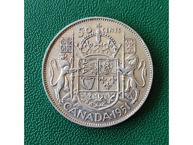 Canada 50 CENTS 1951 srebro