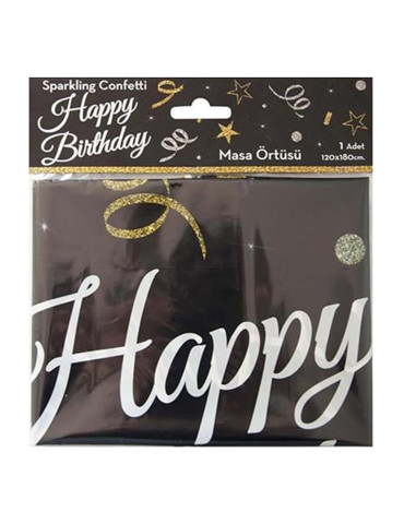 Happy Birthday belo srebrne salvete 1/16