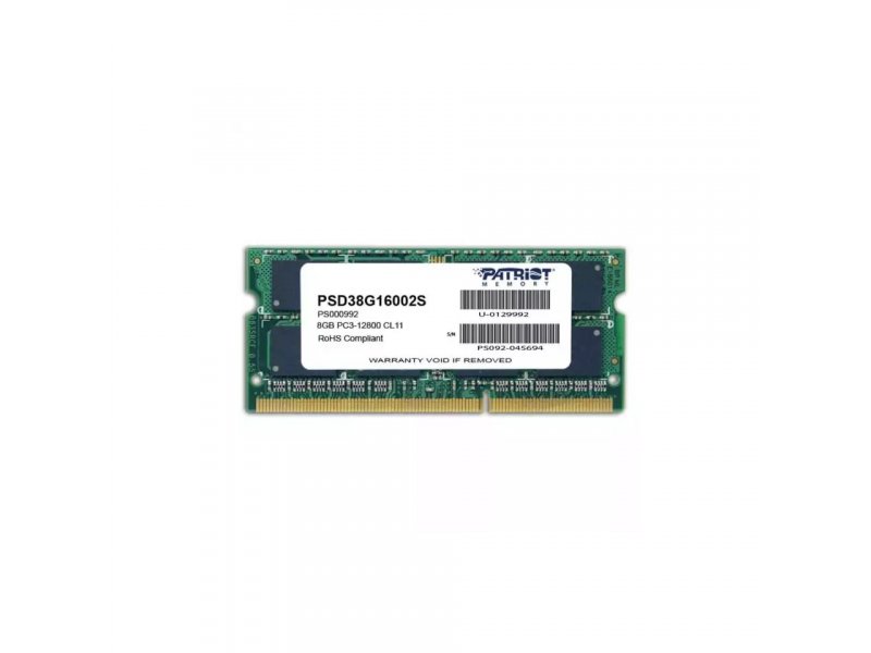 PATRIOT SODIMM DDR3 8GB 1600MHZ Signature PSD38G16002S