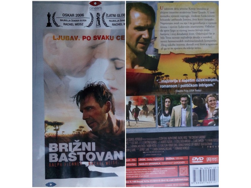 dvd Brižni baštovan....Ralph Fiennes,Rachel Weisz