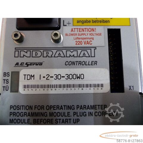 Komponenta indramata
Indramat TDM 1.2-30-300W0 SN 219099-703378-040 mit 12 Monaten Gewährleistung
