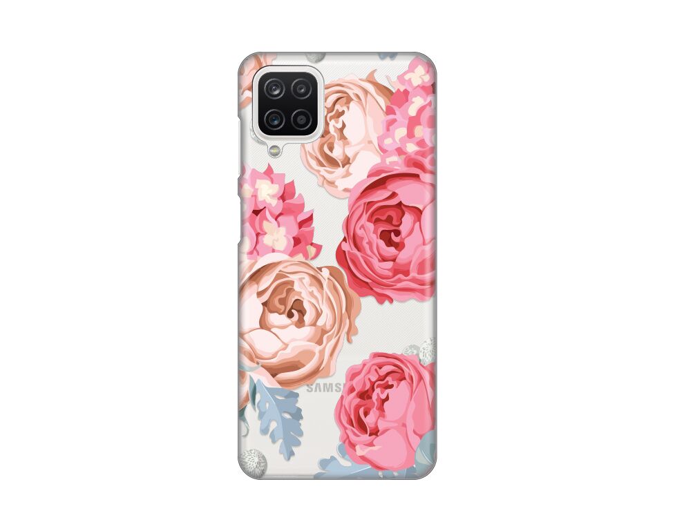 Silikonska futrola PRINT Skin - Samsung A125F Galaxy A12 Pink Flowers