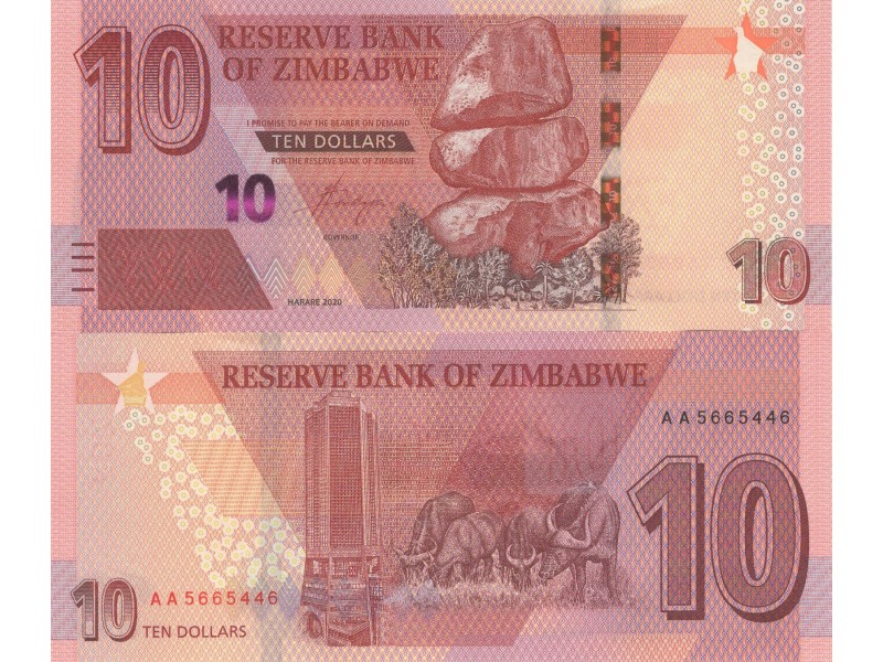 ZIMBABWE 10 Dollars 2020 UNC