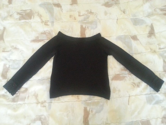 Crni crop top svecani dzemper