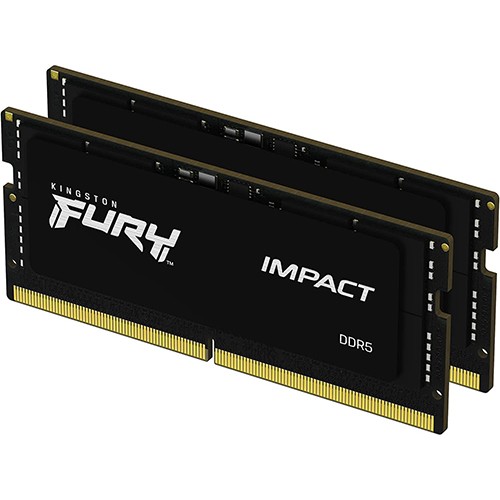 Kingston 64GB (2x32GB) DDR5 4800MT/s CL38 FURY Impact Black SODIMM memorija | KF548S38IBK2-64