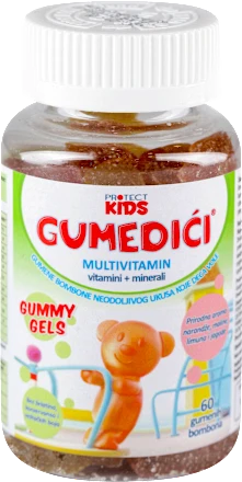 PROTECT KIDS
GUMEDIĆI - MULTIVITAMIN, 60 kom
Dodatak ishrani