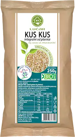 LUČAR
KUS KUS - integralni od pšenice, 250 g