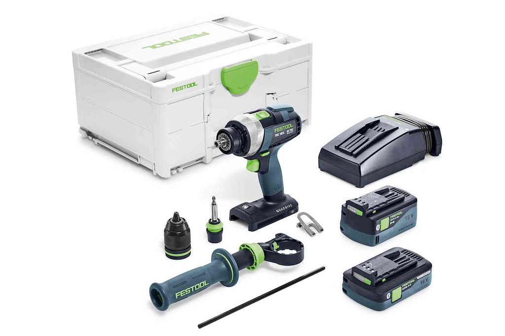 Festool akumulatorska bušilica odvijač QUADRIVE TDC 18/4 5,0/4,0 I-Plus (577649)