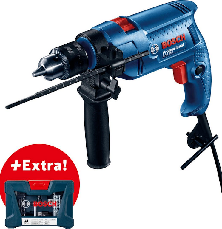 Bosch GSB 550 vibraciona bušilica + 41-delni set pribora (06011A1003)