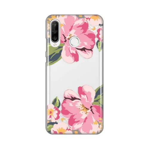 Silikonska futrola - maska print Skin za Huawei P30 Lite Pink Flowers