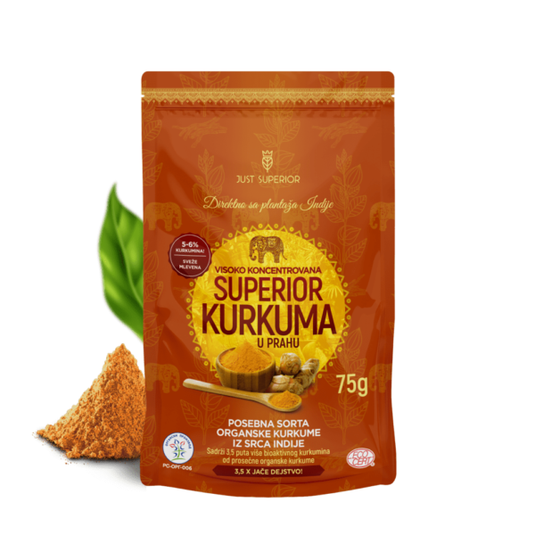 Organska Kurkuma u prahu (5-6% kurkumina) – 75g Just Superior