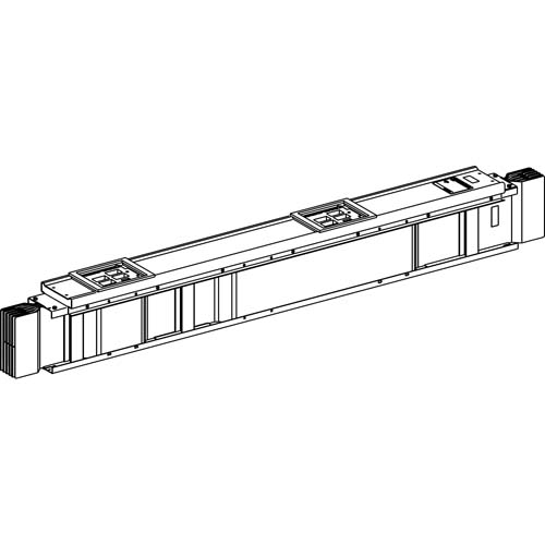 SE Straight distribution length Canalis KTA aluminium 800A 3L+PE fixed length 2m 2 KH tap off units RAL9001