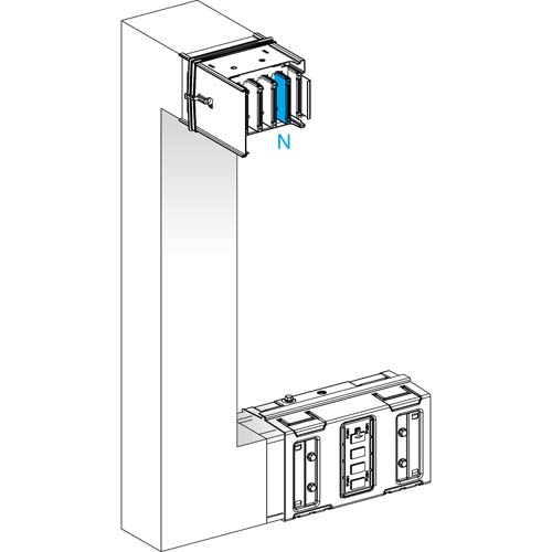 SE Multiple Canalis KSA630 aluminium 630A side B made to measure upward then turns left 3L+N+PE white RAL9001