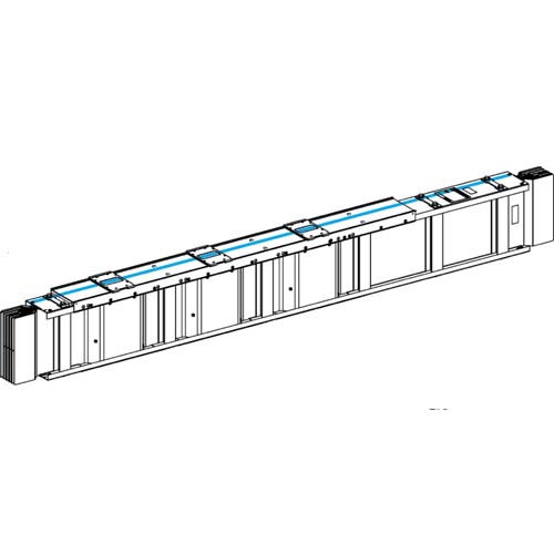 SE Straight distribution length Canalis KTA aluminium 2500A 3L+PEN high Icw fixed length 2m 1 outlet grey RAL7035