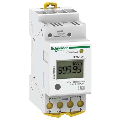 SE modular single phase power meter iEM2105 – 230V – 63A with pulse