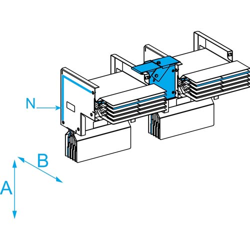 SE Flat elbow Canalis KTA aluminium 5000A 3L+N+PER (Cu) high Icw N2 2 made to measure branches right angle