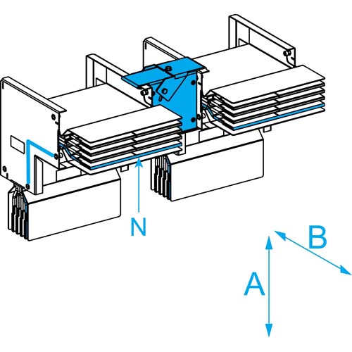 SE Flat elbow Canalis KTA aluminium 5000A 3L+N+PER (Cu) high Icw N1 2 made to measure branches right angle