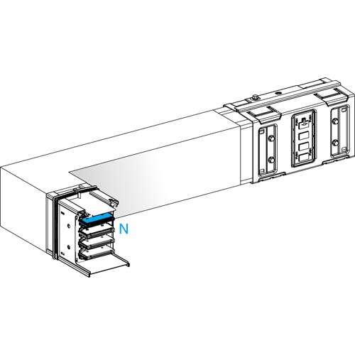 SE Elbow Canalis KSA630 aluminium 630A side A made to measure turns left 3L+N+PE white RAL9001