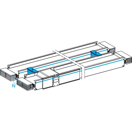 SE Straight distribution length Canalis KTA aluminium 5000A 3L+PE fixed length 2m 3 outlets RAL9001