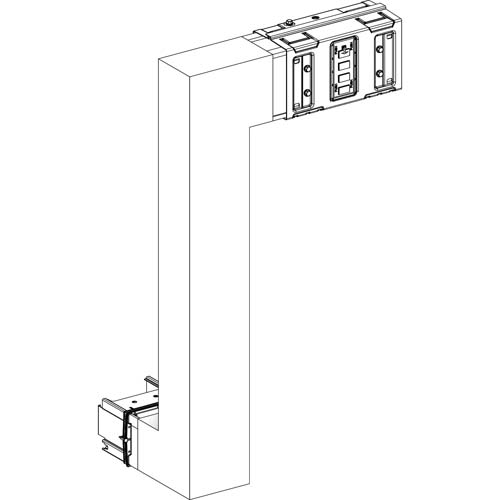 SE Multiple Canalis KSA1000 aluminium 1000A side B made to measure downward then turns right 3L+N+PE white RAL9001