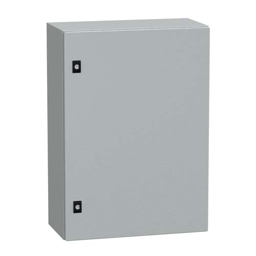 SE Spacial CRN plain door with mount.plate. H700xW500xD250 IP66 IK10 RAL7035..