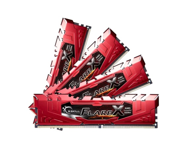 G.SKILL Flare X DDR4 2400MHz CL15 64GB Kit4 (4x16GB) AMD Red