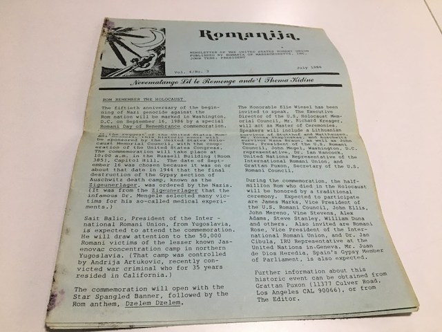 Romanija newsletter of the united states romani union