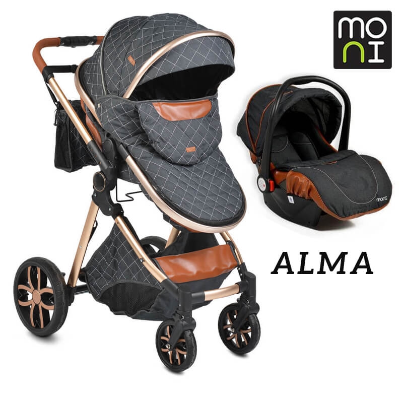 Moni Alma kombinovana kolica 3u1 Black