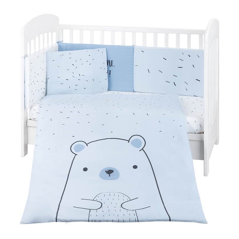 KIKKA BOO KOMPLET POSTELJINA BEAR WITH ME BLUE 120X60