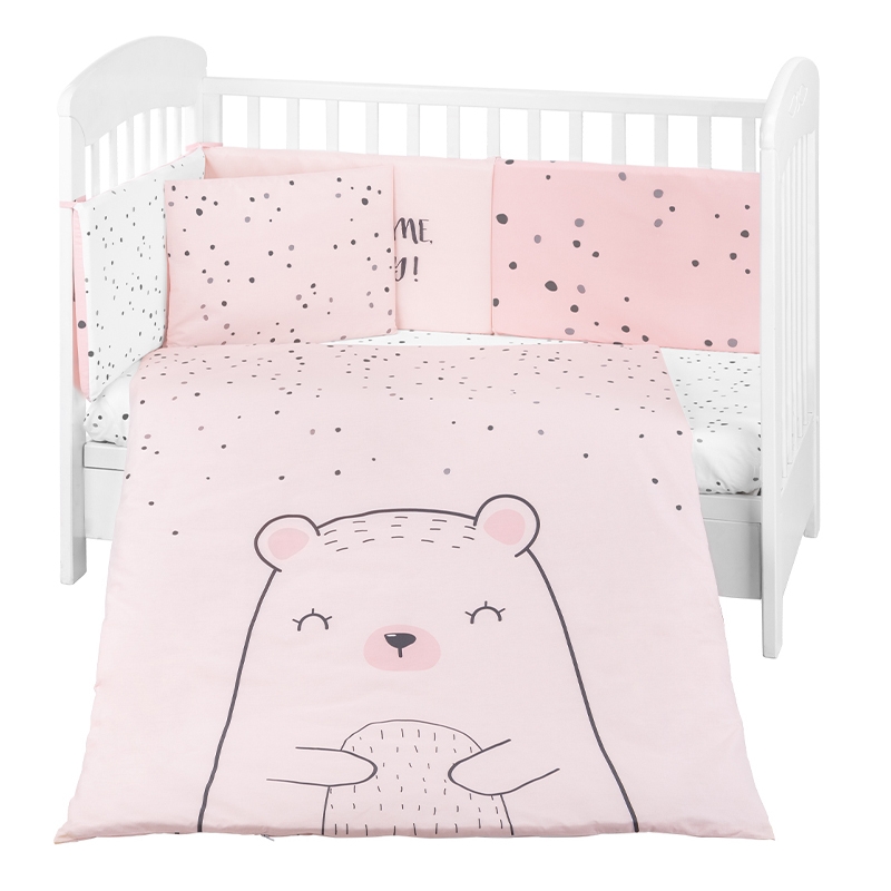 Kikka Boo komplet posteljina Bear With Me Pink 120x60