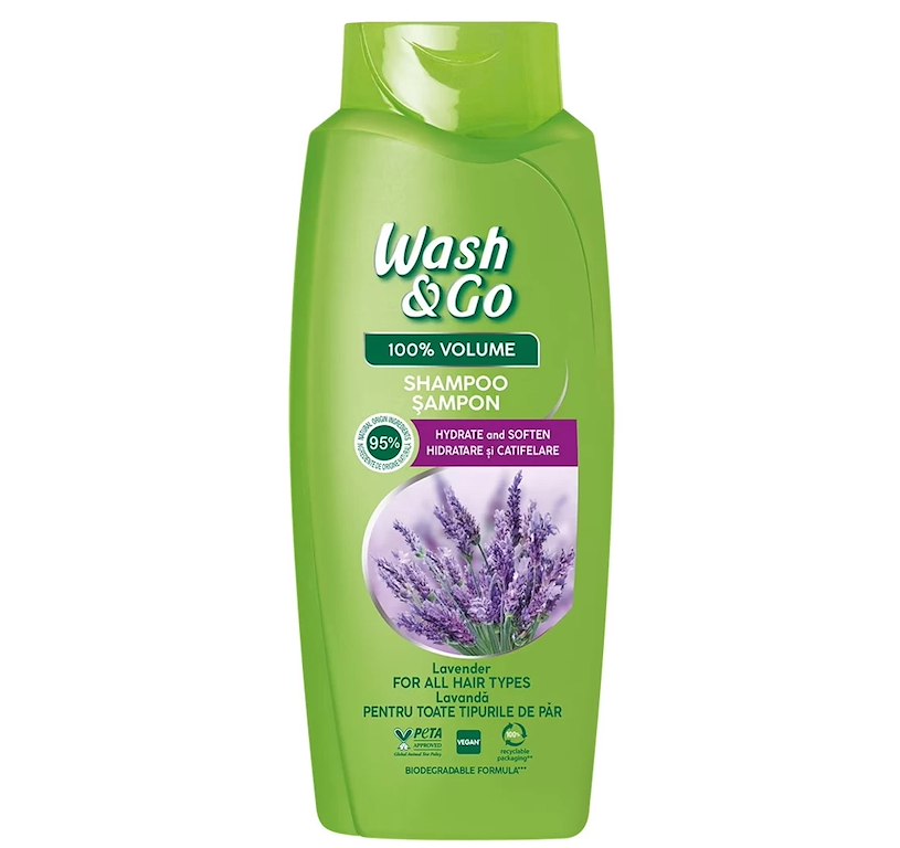 WASH&GO ŠAMPON 675ML LAVANDA