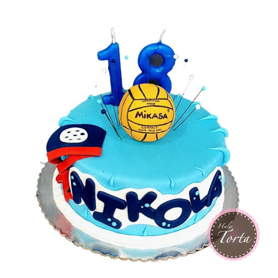 Vaterpolo torta sa loptom i kapom