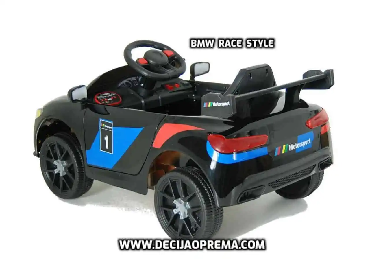 BMW Race Style Auto na akumulator za decu Crni