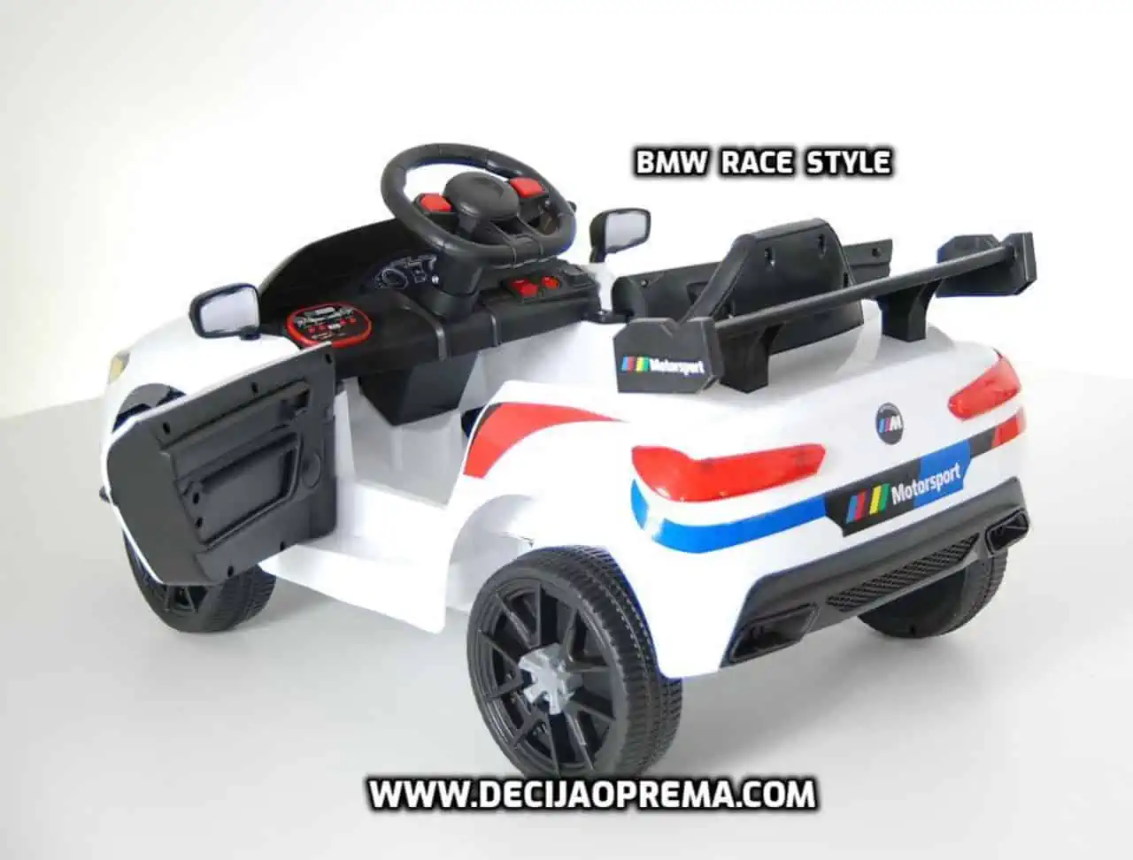 BMW Race Style Auto na akumulator za decu Beli