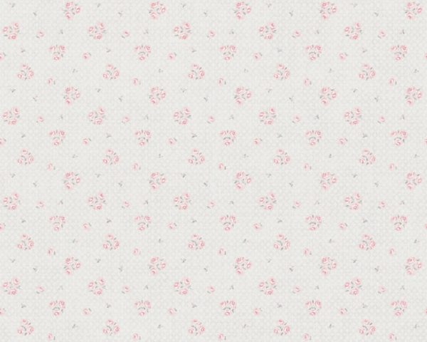 A.S. CRÉATION WALLPAPER «COTTAGE, FLORAL, CREAM, GREY, PINK» 390673