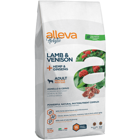 Alleva Dog Adult Medium&Maxi Holistic Lamb&Venison 12KG