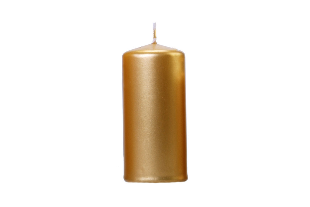 Sveća Metalik zlatna – 12cm