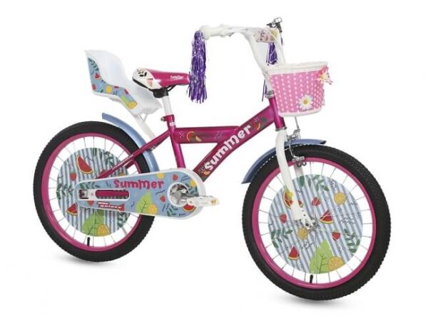 Bicikl za decu Summer sa pomoćnim točkićima 20“ – roze, 650154