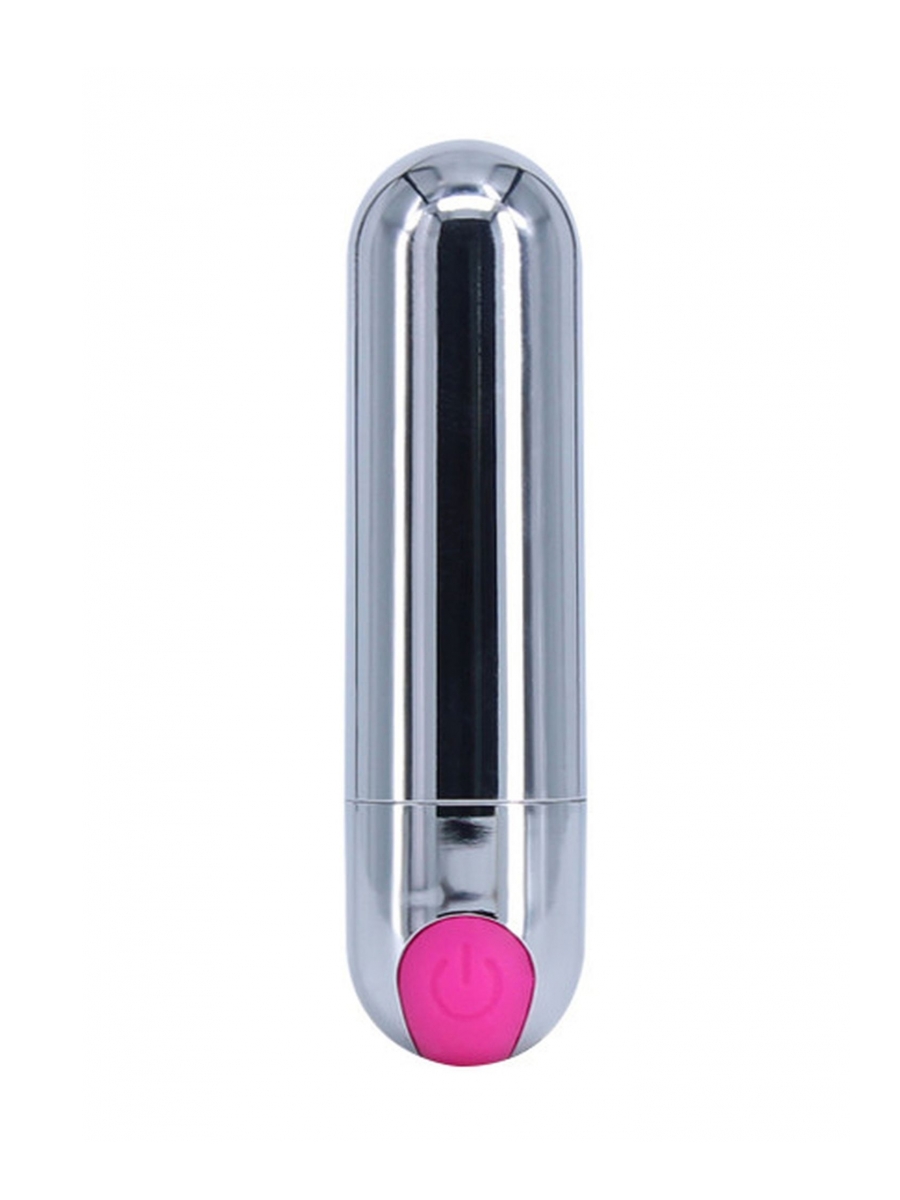 Wibrator-Strong Bullet Vibrator Silver/Pink USB 10 Function Masazer za Klitoris