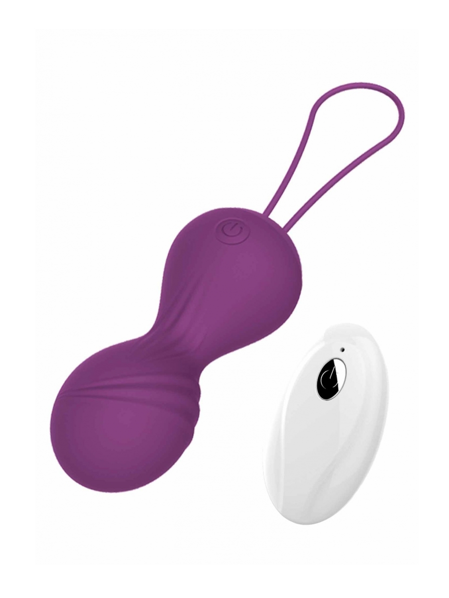 Vibrating Silicone Kegel Balls USB 10 Function / Remote control -Purple Vibro Kuglice