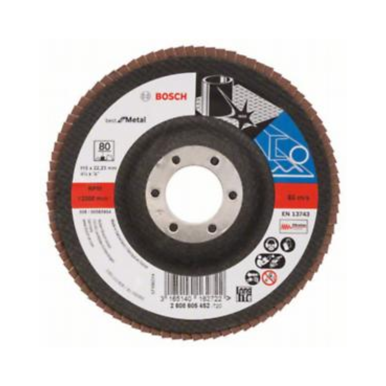 Bosch Lamelni brusni disk izvijeni X571, Best for Metal Ø115 mm, G 80, 2608605452