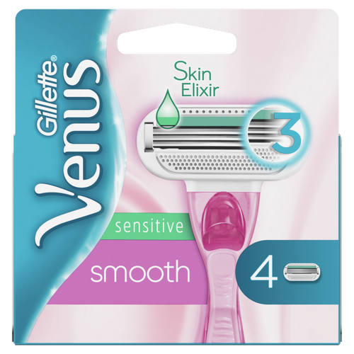 Gillette Venus Smooth Sensitive Pink dopune za ženski brijač 4 komada