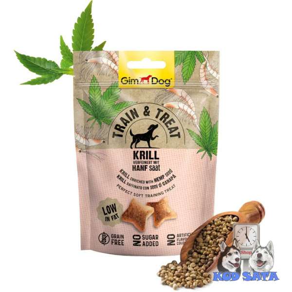 Gimdog Train&Treat Poslastice, Krill i Konoplja 125g