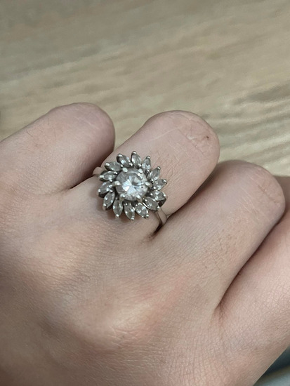 Srebrni prsten 925 cvet