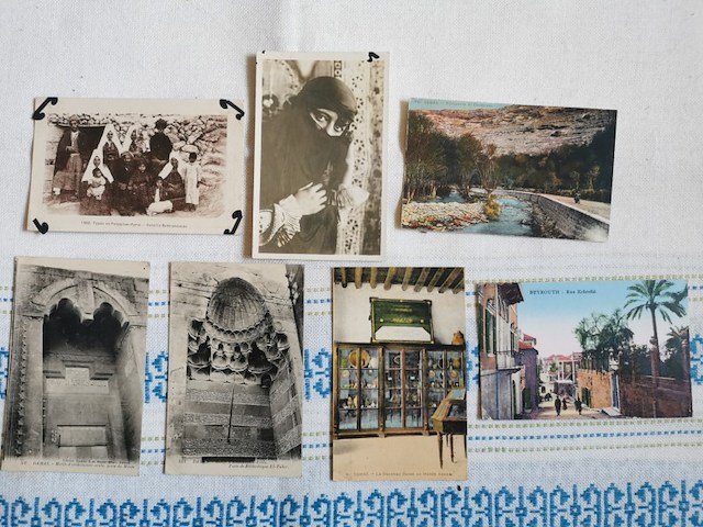 Stare razglednice - Damask, Sirija, Bejrut - 7 komada