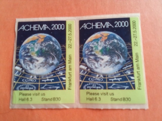 Achema 2000,nalepnica,par,čisto