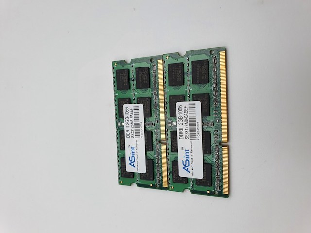Memorija za laptop 4gb 2x2gb DDR3 1066Mhz