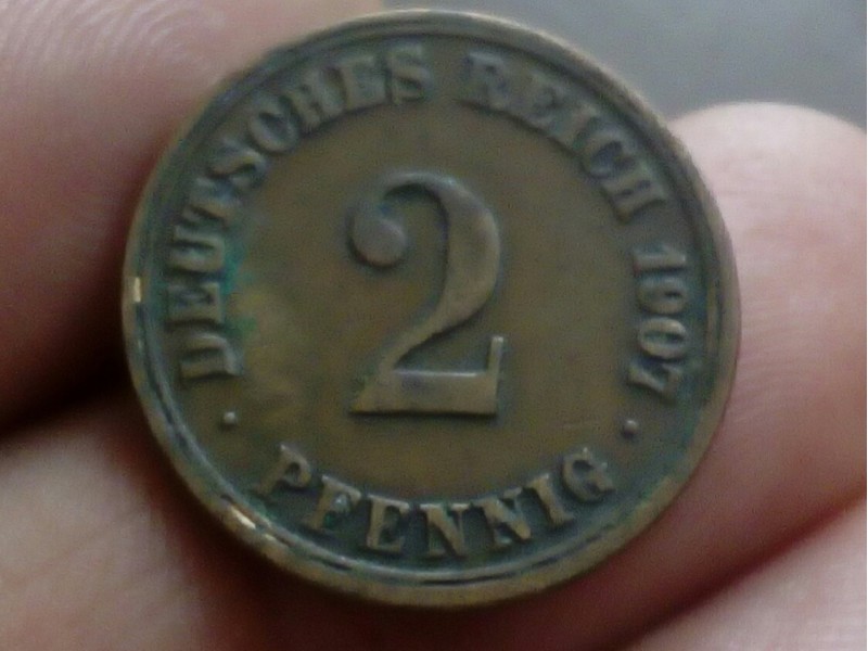 Nemacka, 2 pfennig 1907