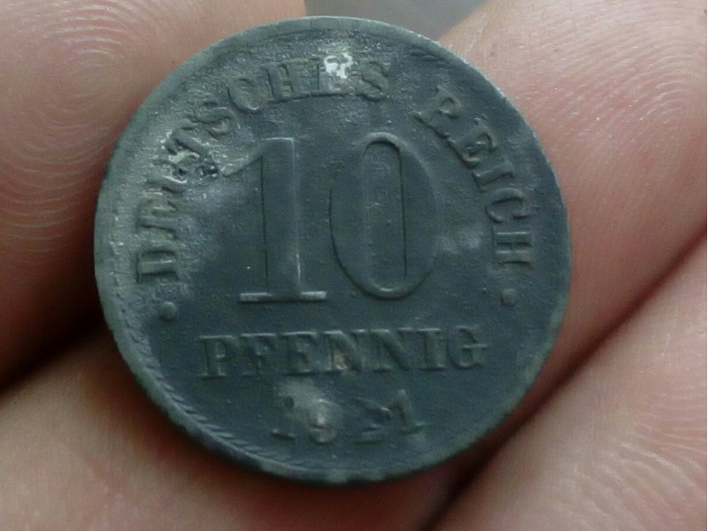 Nemacka, 10 pfennig 1921