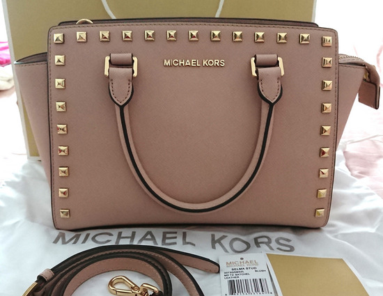 michael kors selma studded saffiano leather large